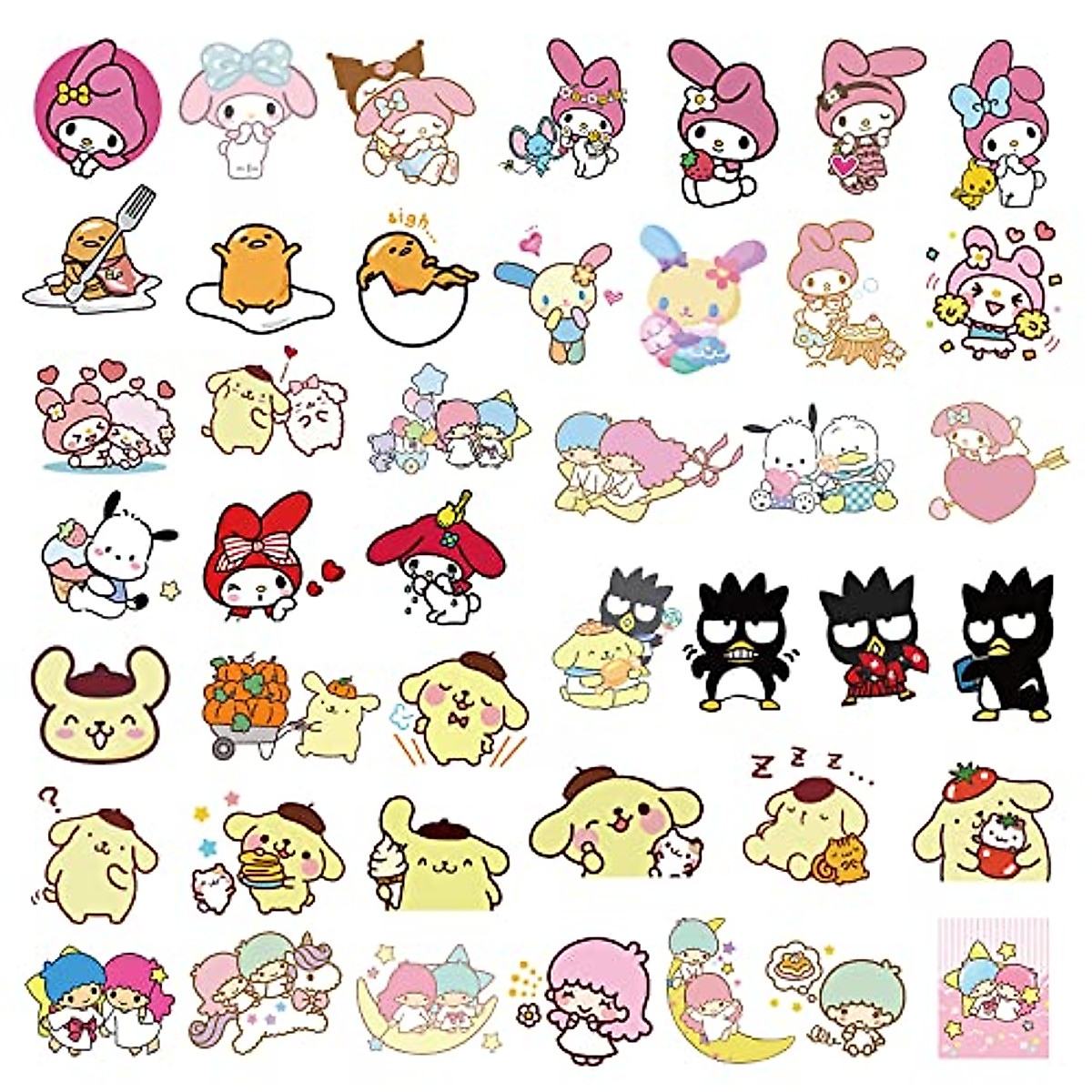 Kawaii Stickers 100pcs Cute Kawaii Stickers, Cute Japanese Anime Stickers for Kids Teen Girls Adult Laptop Guitar Suitcase Skateboard Waterproof Stickers (100pcs Cute)