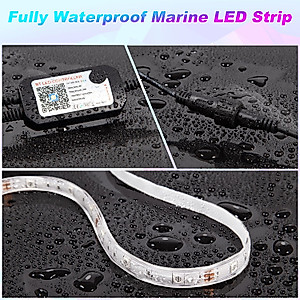 LED Boat Lights Strip 33FT, IP67 Marine LED Strip Pontoon Boat Light App Control, 12V RGB Waterproof Boat Interior Light, Night Fishing Lighting for Bass Boat, Kayak, Jon Boat, Cabin, Deck