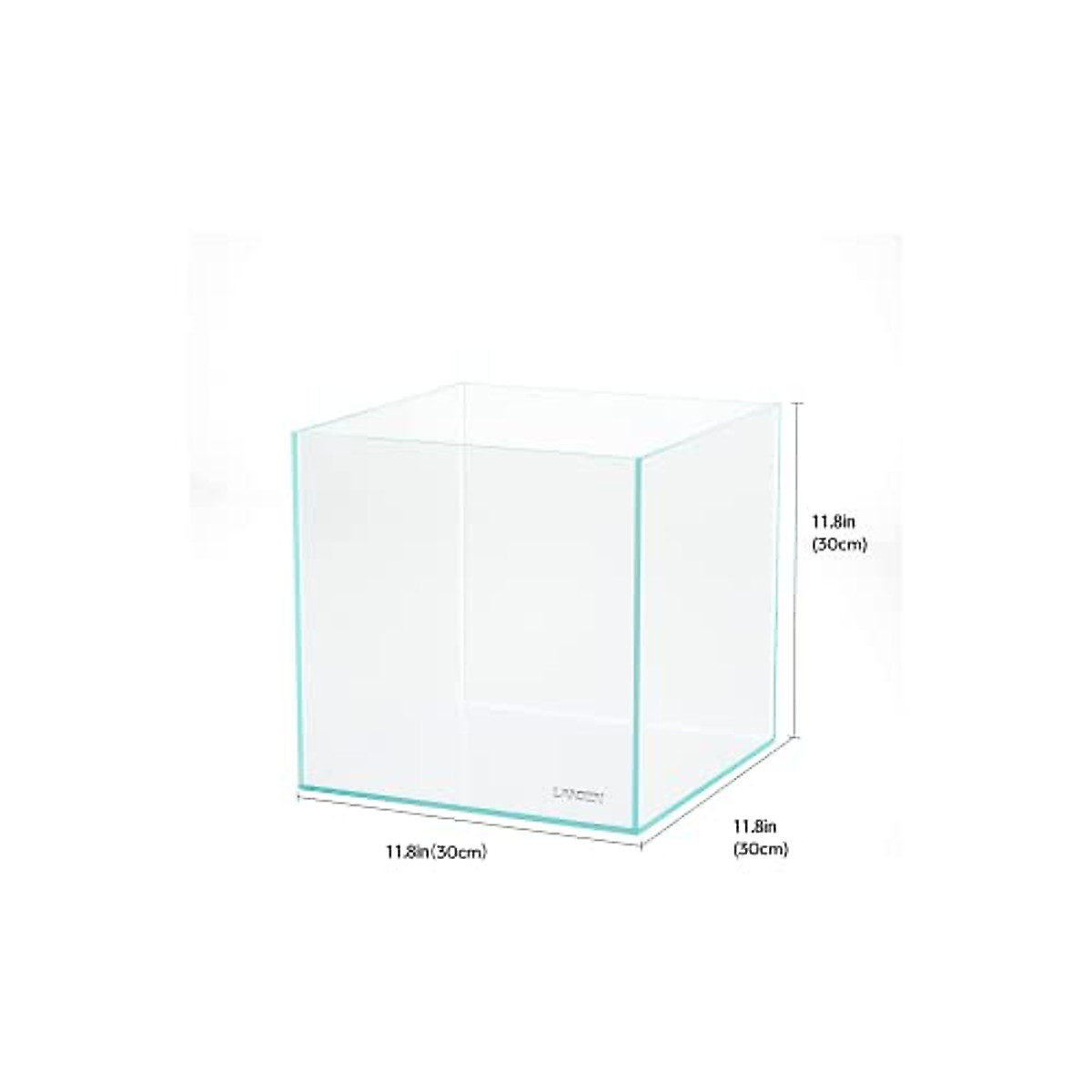 Landen 30C 6.6 Gallon Rimless Low Iron Aquarium Tank, W11.8×D11.8×H11.8 in(30x30x30cm) 5mm Thickness with Nano Foam Leveling Mat Included