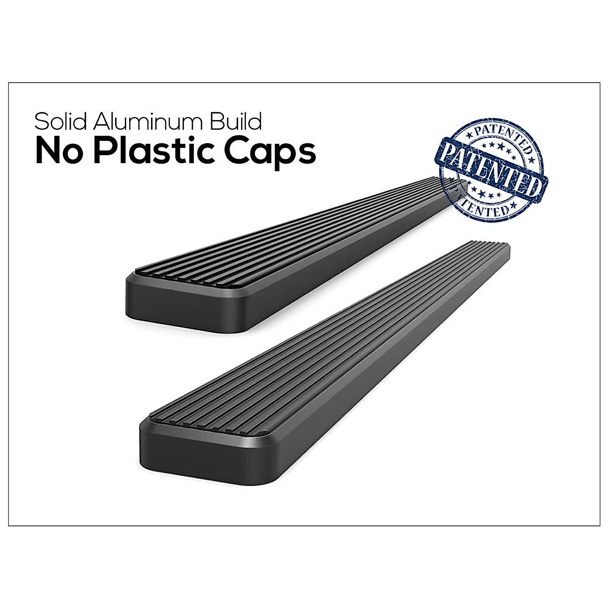 APS Running Boards 6 inches Black Compatible with Ford F250 F350 Super Duty 1999-2016 Crew Cab Stainless Steel (Nerf Bars Side Steps Side Bars)