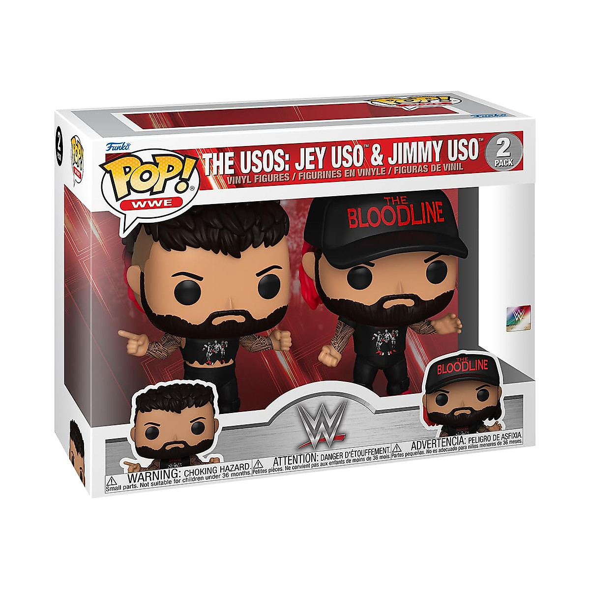 Funko POP! WWE: The Usos: Jey USO & Jimmy USO, 2-Pack - Collectable Vinyl Figure - Gift Idea - Official Merchandise - for Kids & Adults - Sports Fans - Model Figure for Collectors and Display