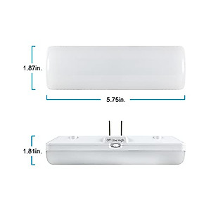 GE Ultrabrite LED Light Bar, 200 Lumens, High/Low/Off Switch, Plug-in, Night Light, Ideal for Dark Spaces, Bedroom, Bathroom, Kitchen, Hallway, Garage, Basement White, 52261, 2 Pack