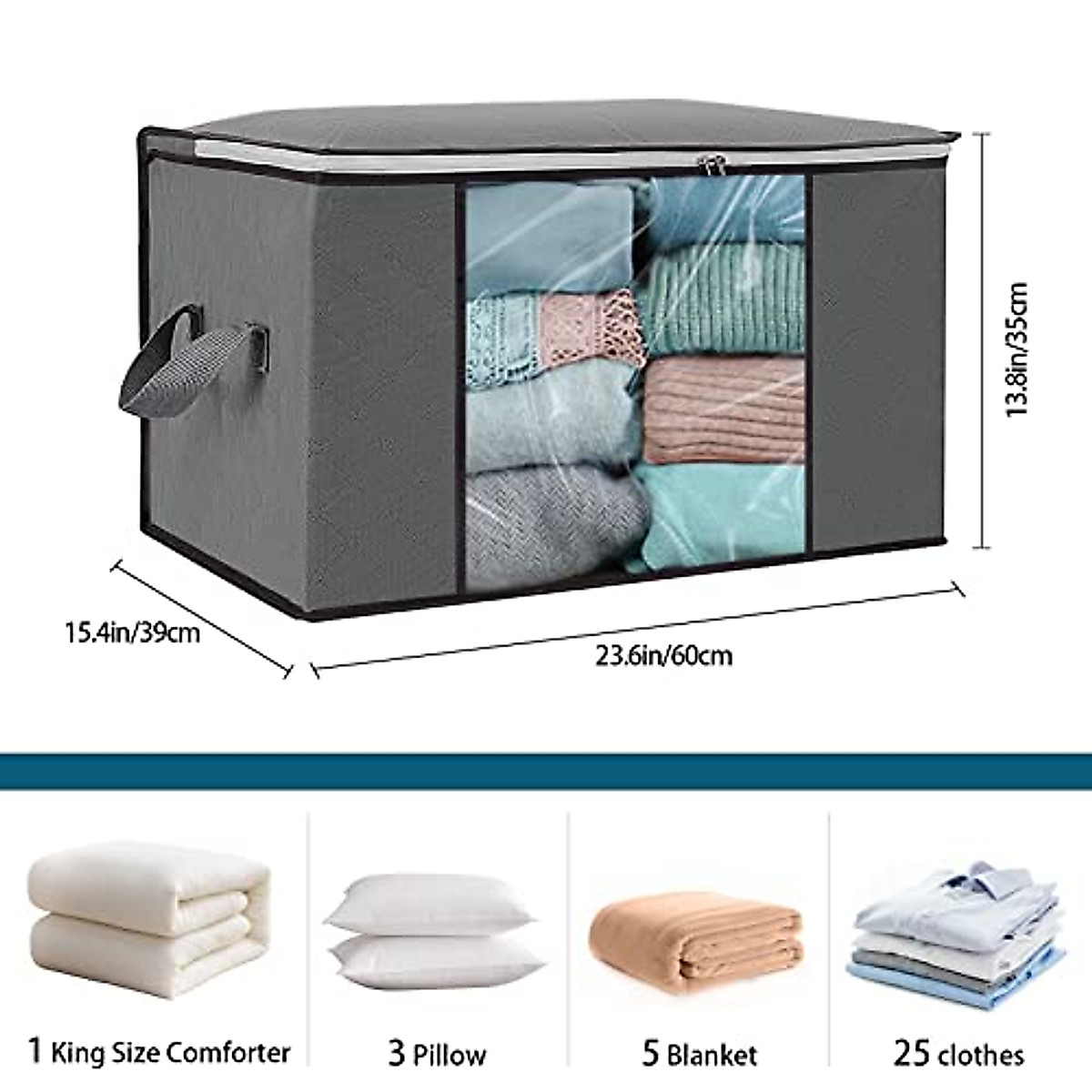 MecTo Bundle 3 Pack Clothes Storage Bag and 6 Pack Vacuum Storage Bags