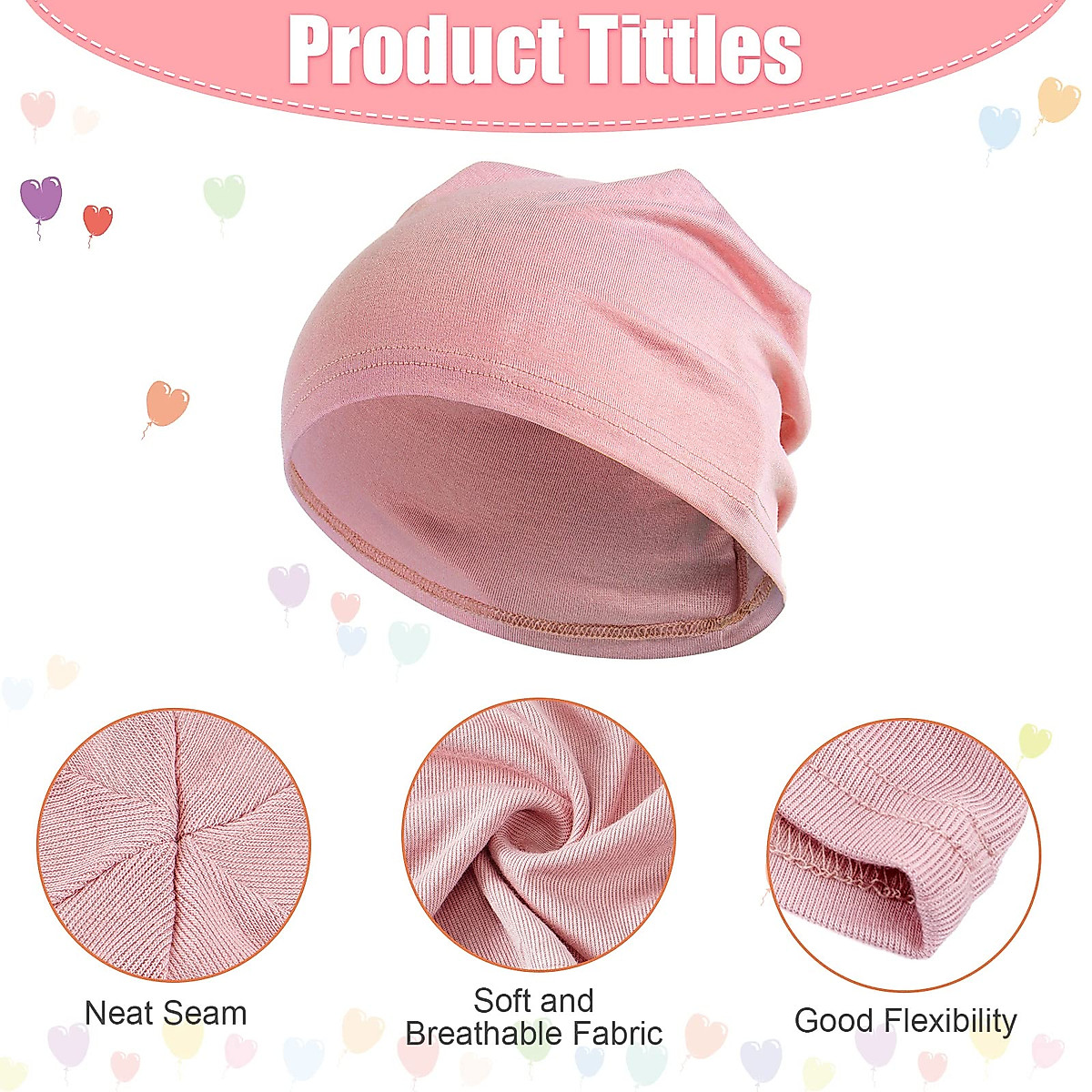 Zhanmai 4 Pieces Fiber Sleep Cap Multifunctional Skull Caps Headwear Frizzy Hair Sleep Hat Breathable Hair Sleeping Cap Helmet Liner Hard Hat Beanie Cap for Women Black