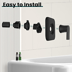 T2473EPBL Black Shower System Compatible with moen T2473EPBL Shower Trim Kit, Including Showerhead, Shower Handle and Tub Spout(POS-Temp Valve Required)