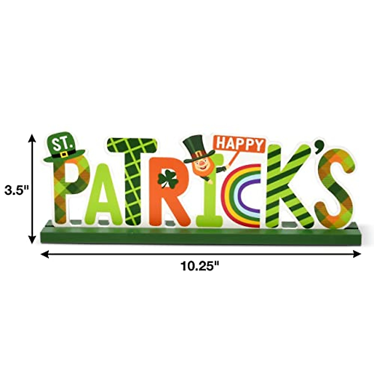 3 St Patrick's Day Wooden Table Decorations Centerpiece Green Shamrock Lucky Irish Tabletop Sign Saint Patrick Party Decor for Fireplace Mantle Shelf Office Desk Dining Room Kitchen & Home