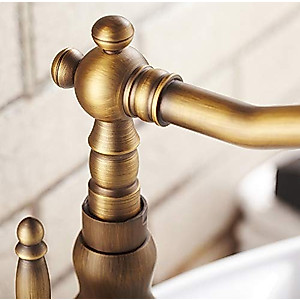 YHSGY Bathroom Sink Taps Kitchen Faucet Hot And Cold Copper European Style Bathroom Above Counter Basin Single Hole Sink Washbasin Basin Faucet