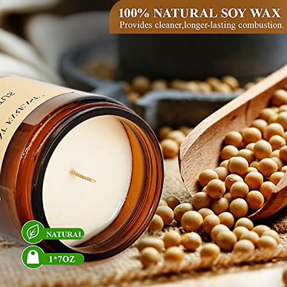 JINZAIYUAN GRACEHOUR Candles for Home Scented，7oz Large Scented Candles for Women & Man, French Lavender Scented Candles,Natural Soy Wax Jar Candle Gifts for Home Decor Birthday，35H Long Lasting