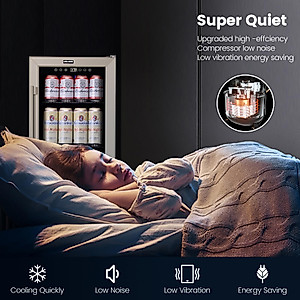 Upgraded 110 Bottles Wine Cooler Refrigerator, 24 Inch Wine Fridge Built-in or Freestanding with Professional Compressor, Double-Layer Tempered Glass Door Lockable Wine Cellars