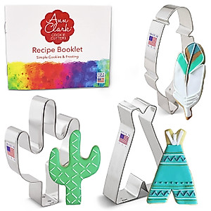 Southwest Cookie Cutter 3-Pc Set Made in USA by Ann Clark, Cactus, Teepee, Feather