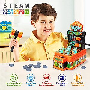 Arcade Game Toys for 3 Year Old, Whack Game Mole, Mini Electronic Interactive Hammering & Pounding Toys, Gift Idea for Toddler Kids Boys Girls Ages 3 4 5 6 7 8+, Cartoon Zombie Style Fun Halloween Toy
