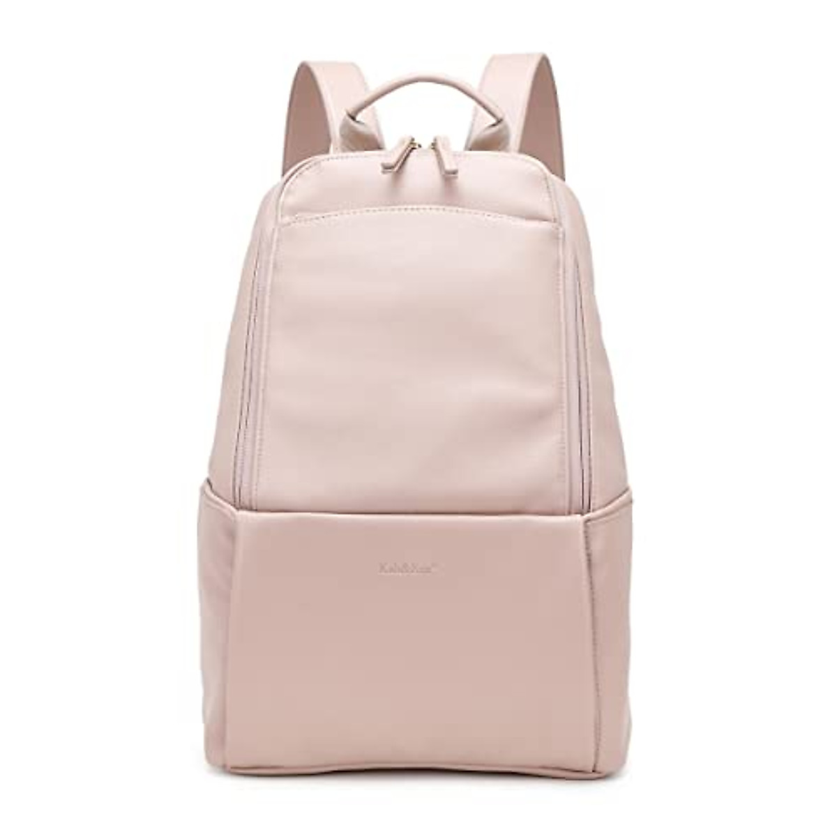 Kah&Kee Feaux Leather Backpack Purse for Women Casual Travel Fashion Daypack (Tan Pink)