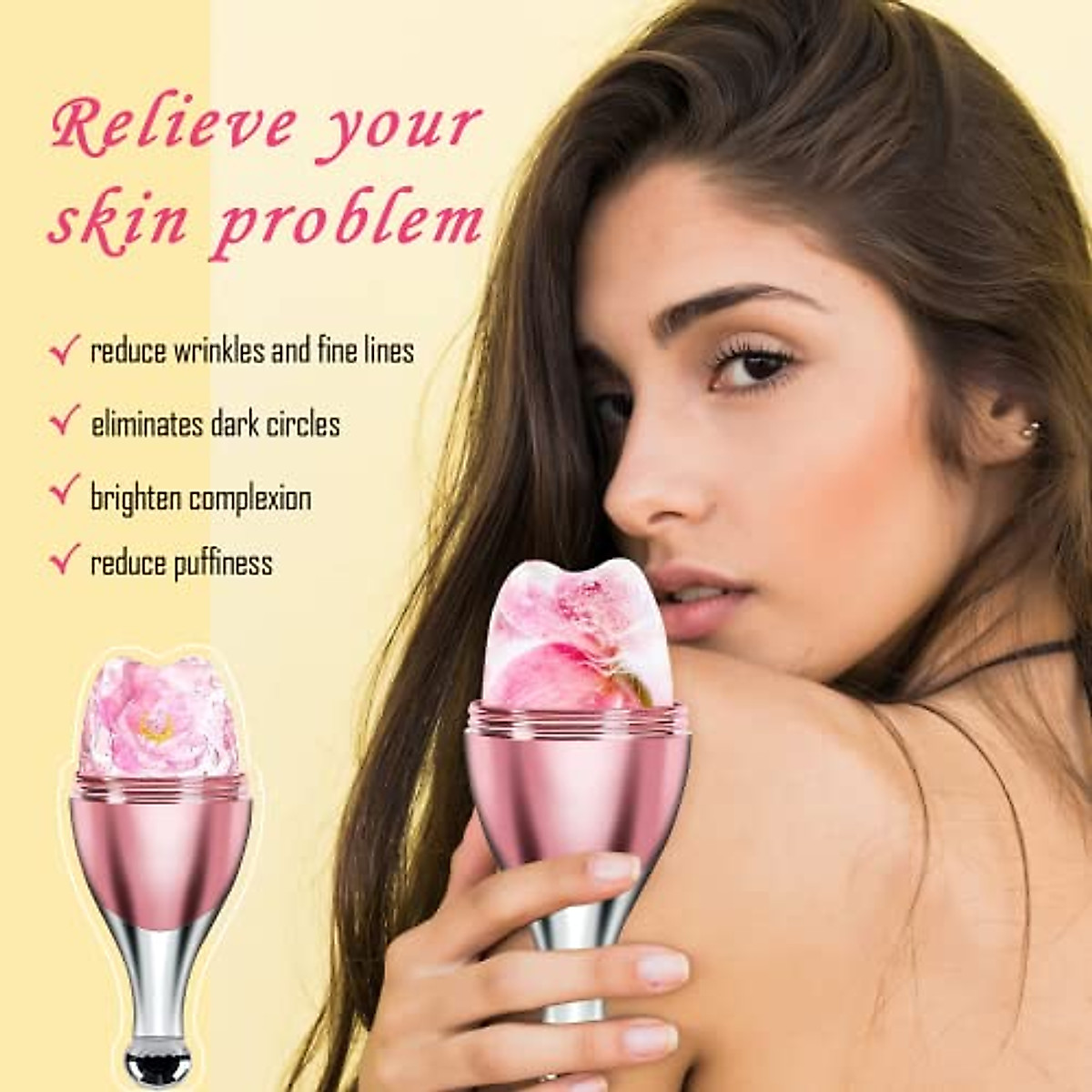 Clearance items for women Ice Roller for Face & eye puffiness relief 2 in 1 (1Pcs,Pink)