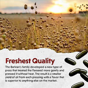 Barlean's Lignan Flaxseed Oil Softgels, Cold-Pressed Flax Seed Supplement with 1,550 mg ALA Omega-3 Fatty Acids for Joint & Heart Health, 1000mg, 250 ct