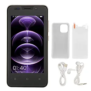 PUSOKEI 4G Cell Phone, Unlocked Android Smartphone, 2GB RAM 32GB ROM, 4.66 Full HD Screen, Dual SIM Slot, Pro Grade Camera, Face Recognition, WiFi, BT, Long Battery Life (Gold)