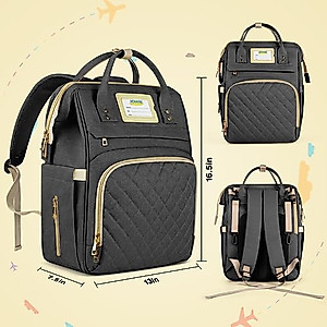 Xexxvre Diaper Bag Backpack, Multifunction Travel Back Pack Maternity Baby Changing Bags, Baby Bags for Boys Girls, Large Capacity, Waterproof and Stylish-Light black