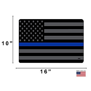 Rogue River Tactical Subdued Thin Blue Line Flag Gun Cleaning Mat Bench Pad Gift for Police Officer Law Enforcement
