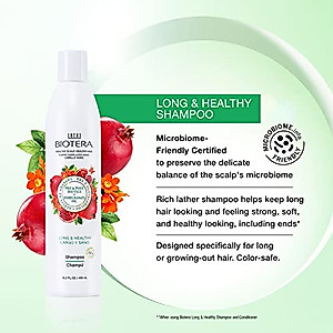 BIOTERA Long & Healthy Strengthening Shampoo and Conditioner Set | Strengthens Long, Growing Hair | Microbiome Friendly | Vegan & Cruelty Free | Paraben Free | Color-Safe | 32 Fl Oz
