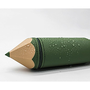 Silicone lightweight waterproof zipper pencil case pencil bag/pouch, cute colourful pencil shape, safe and quality (Sky Blue), QS-2010