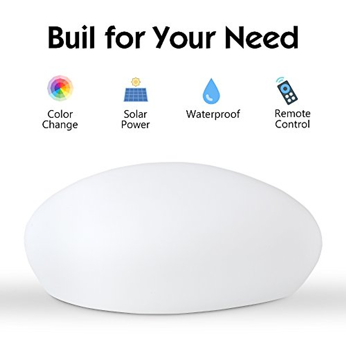 Blibly Solar Garden Lights Outdoor Glow Cobblestone Shape Lamp Garden Decor Light-White & RGB Lights Waterproof Landscape Night Lights for Lawn/Patio/Path