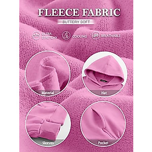 Trendy Queen Preppy Clothes Womens Pullover Sweatshirts Cute Oversized Y2k Hoodies Fleece Long Sleeve Sweaters Loose Casual Pullover Fall Outfits Winter Fashion 2024 Pink