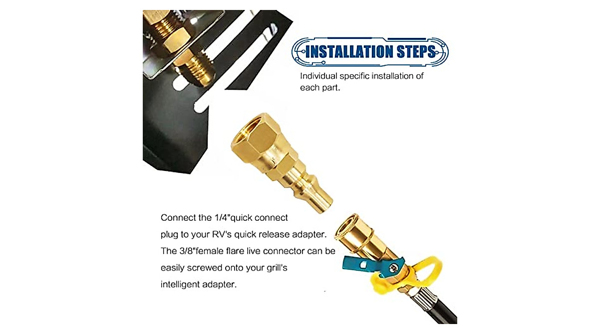 Xastro 1/4'' RV Propane Quick Connect Adapter Fittings LP Quick Connect ...