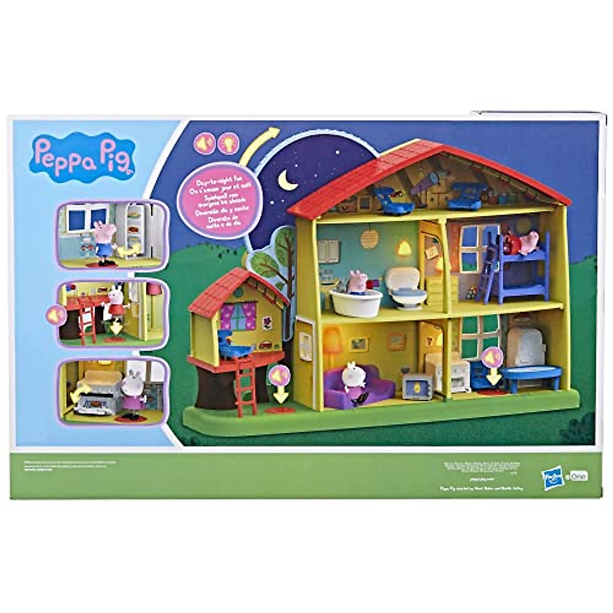 Peppa Pig F2188 Peppa's Speelhuis, Van Opstaan tot naar Bed Gaan speelmomenten voor peuters met gesproken zinnetjes, Licht en geluiden. Geschikt vanaf 3 jaar.,Multi kleuren