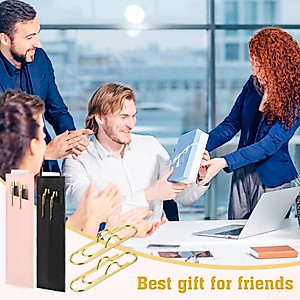 WSICSE 4Pcs Pen Holder for Notebook Set Include PU Leather Pen Holder with Adjustable Elastic Band and Metal Pen Clips for Notebooks, Journals, Planners