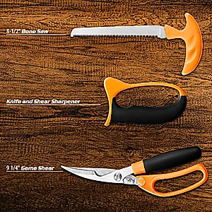 LYTACTICS Hunting Deer Knife Set Field Dressing Kit Forest Portable Butcher Game Processor Set, 12 Pieces