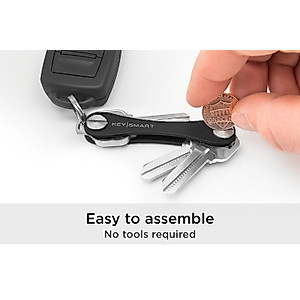KeySmart Classic - Compact Key Holder and Keychain Organizer (up to 14 Keys) (Black)
