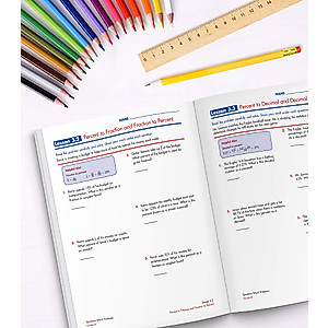 Spectrum 8th Grade Math Word Problems Workbook, Ages 13 to 14, Math Word Problems Grade 8, Percents and Interest, Whole Numbers, Algebra Prep, and Geometry Workbook - 128 Pages