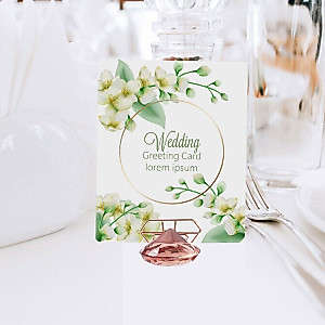 AiFanS Diamond Place Card Holders, Rose Gold Table Number Holders (12Pcs) - Elegant Acrylic Crystal-Like Design for Weddings and Events