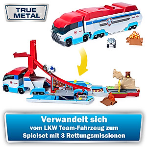 Paw Patrol, True Metal Classic Gift Pack of 6 Collectible DIE-CAST Vehicles, 1: 55 Scale, Launch’N Haul Paw Patroller, Transforming 2-in-1 Track Set for True Metal Die-Cast Vehicles