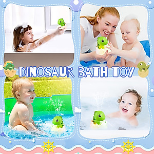 Rechargeable Baby Bath Toys, Dinosaur Baby Toys Gifts, Light Up Bath Toys, Sprinkler Bathtub Toys for Toddlers Infant Kids, Spray Water Bath Toy, Pool Bathroom Baby Toy Gifts