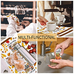 Bonsai Tree Fall Hand Towels Bathroom, Autumn Pumkins Gnomes Kitchen Towels 18”x28”, Buffalo Plaid Truck Maple Leaves Seasonal Dish Tea Towel Housewarming Gifts Decor for New Home Sets of 2