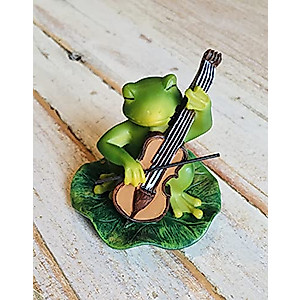 Miniature Frog Garden Statue - 2" Tall - Mini Outdoor Accessory Figurine for Fairy Garden