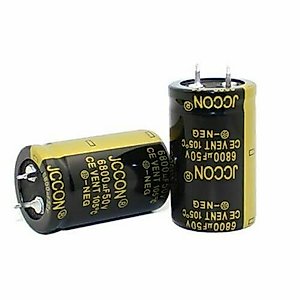 2PC 50v 6800uf JCCON Black Gold Audio Amplifier Filter Capacitor 25x40