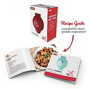 DASH 8” Express Electric Round Griddle for for Pancakes, Cookies, Burgers, Quesadillas, Eggs & other on the go Breakfast, Lunch & Snacks - Red