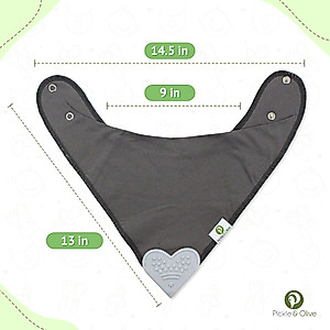 Pickle & Olive Baby Bandana Teething Bibs with Attached Silicone Teether - Set Of 4 -Solid Blues