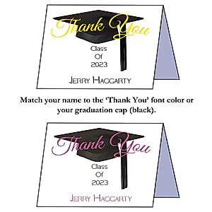 (24 Pack) Thank You Cards With Envelopes For Graduation – Folded Personalized Cards – Choice of 20 Colors – 100lb (270 GSM) Cardstock and 70lb Envelopes (24 5x7 Cards & A7 Envelopes)