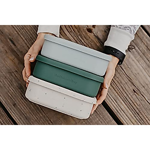 The Dearest Grey Leakproof Silicone Bento Box For Adults & Kids (Cloud)