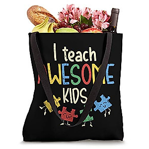 I Teach Awesome Kids Autism Special Education Teacher Tote Bag