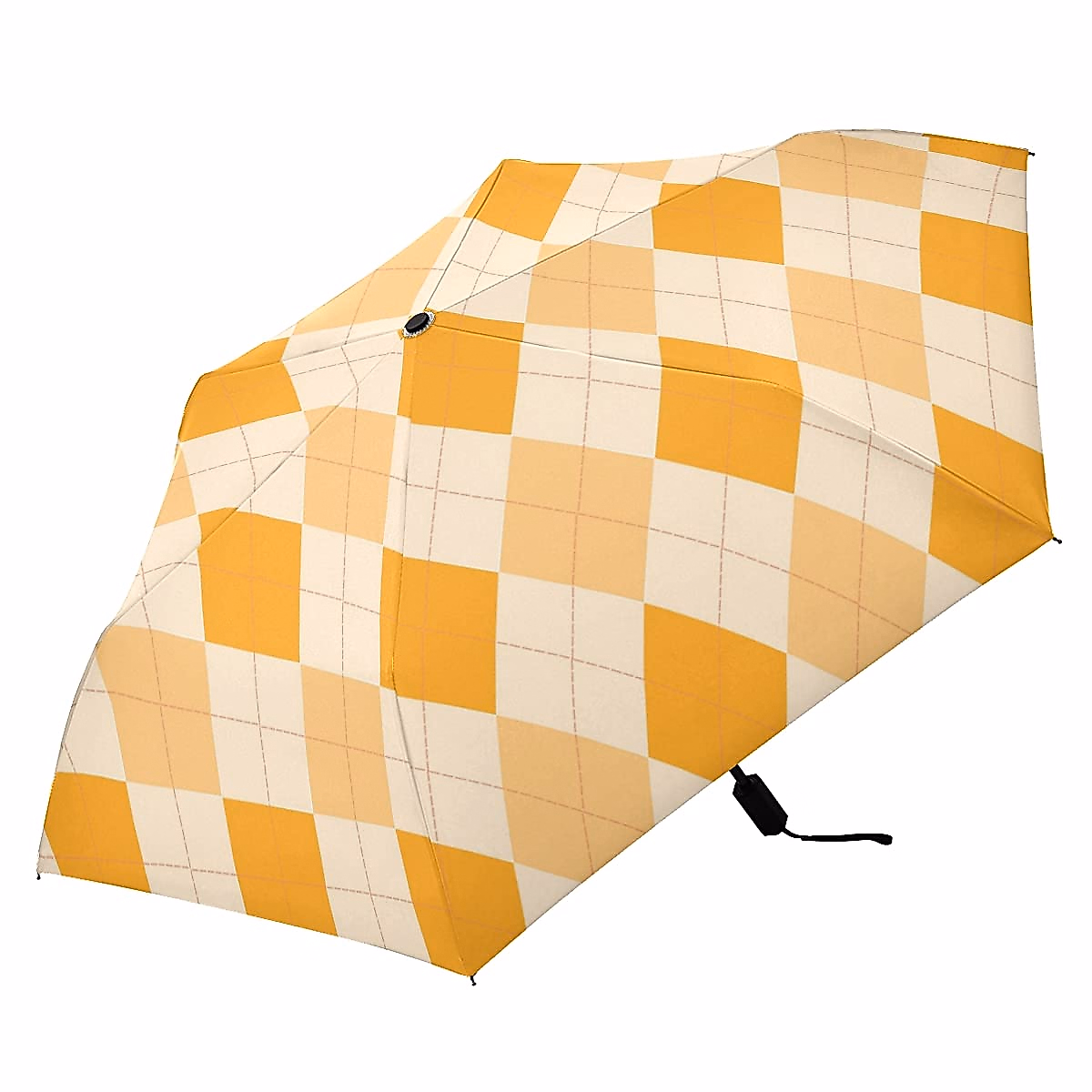 Argyle Pattern Repel Umbrella Windproof Travel Umbrella - Compact, Light, Automatic, Strong and Portable - Wind Resistant, Small Folding Backpack Umbrella for Rain - Men and Women
