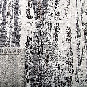 SAFAVIEH Classic Vintage Collection Area Rug - 8' x 10', Navy & Ivory, Abstract Design, Non-Shedding & Easy Care, Ideal for High Traffic Areas in Living Room, Bedroom (CLV702N)