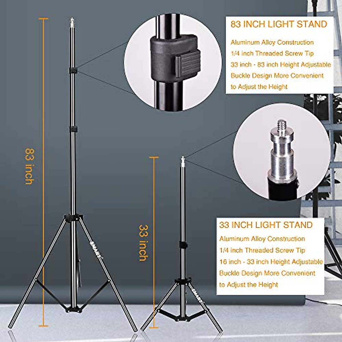 EMART Umbrella Photography Lighting Kit with 700W CFL 5500K Bulbs ,Soft Light Continuous Reflective Umbrella Lights Photography Kit for Portrait Studio Video Recording, Filming, Podcast