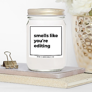 YouNique Designs Photographer Gifts, Editor Gifts, 8oz Candle Cool Gifts for Photographers, Gifts for Camera Lovers, Video Editors, Film Maker Gifts, Photography Gifts (Lavender & Vanilla)