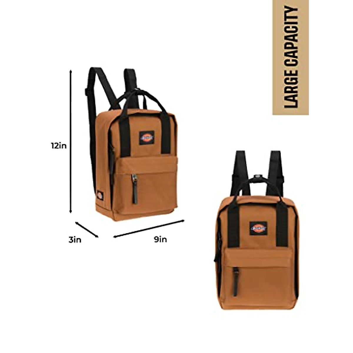Dickies Brooklyn Mini Backpack, Small Backpack Purse for Men and Women, Travel Shoulder Book Bag (Brown Duck)