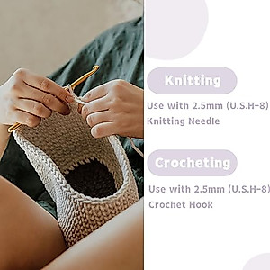 328 Yards Yarn for Crocheting,250g/8.81oz Pink Crochet Yarn,Soft Yarn for Crocheting Knitting with Stitch Markers,Blunt Needles Chunky Thick Cotton Nylon Blend Yarn for Crocheting Beginner