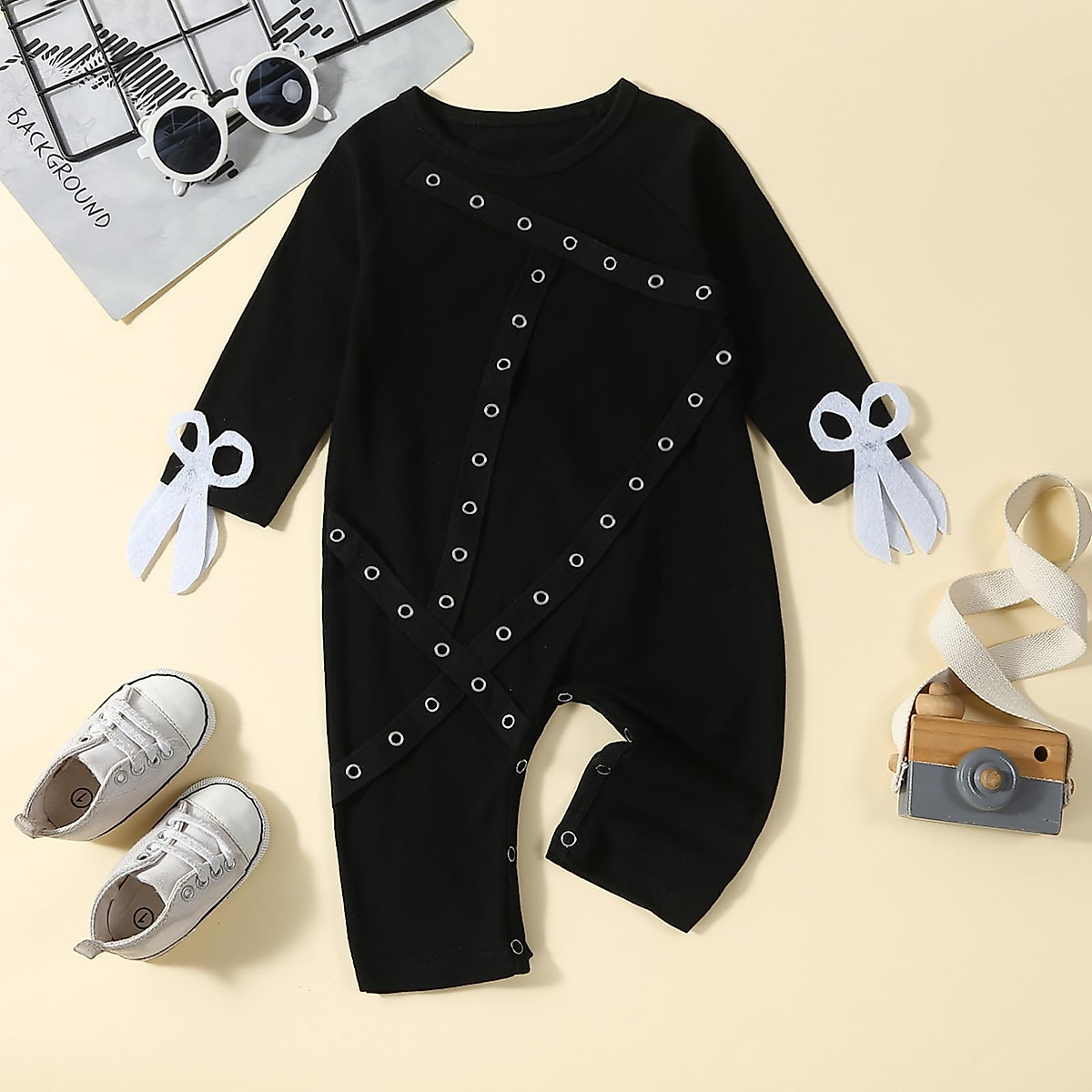 oneflow Newborn Toddler Baby Girl Boy Halloween Costumes Cute Infant Costume Outfit Clothes (Unique Jumpsuit Black, 0-3 Months)