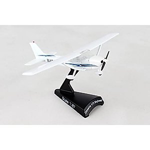 Daron Worldwide Trading Postage Stamp PS5603-2 Cessna 172 SkyHawk 1:87 Diecast Display Model, White